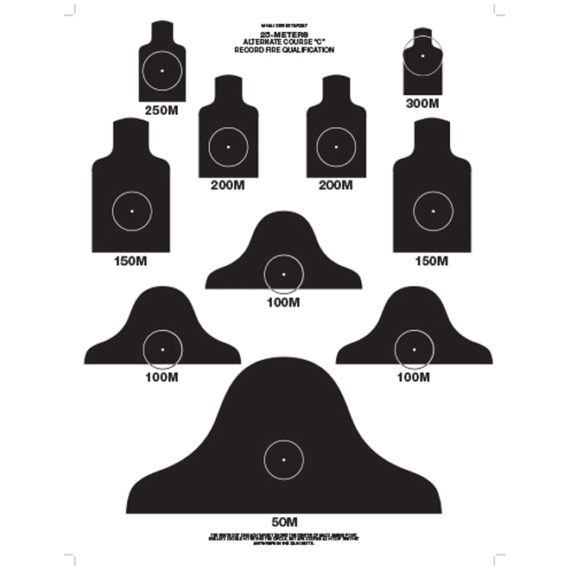 DOD – M16-A1 – 25 Meter Alt Course C Target – Box of 250 – The Target Shop